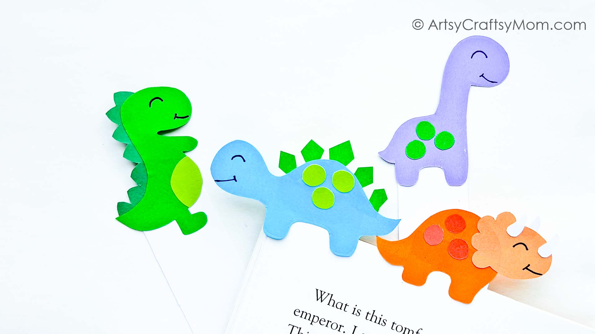 Easy DIY Paper Dinosaur Bookmarks for Kids