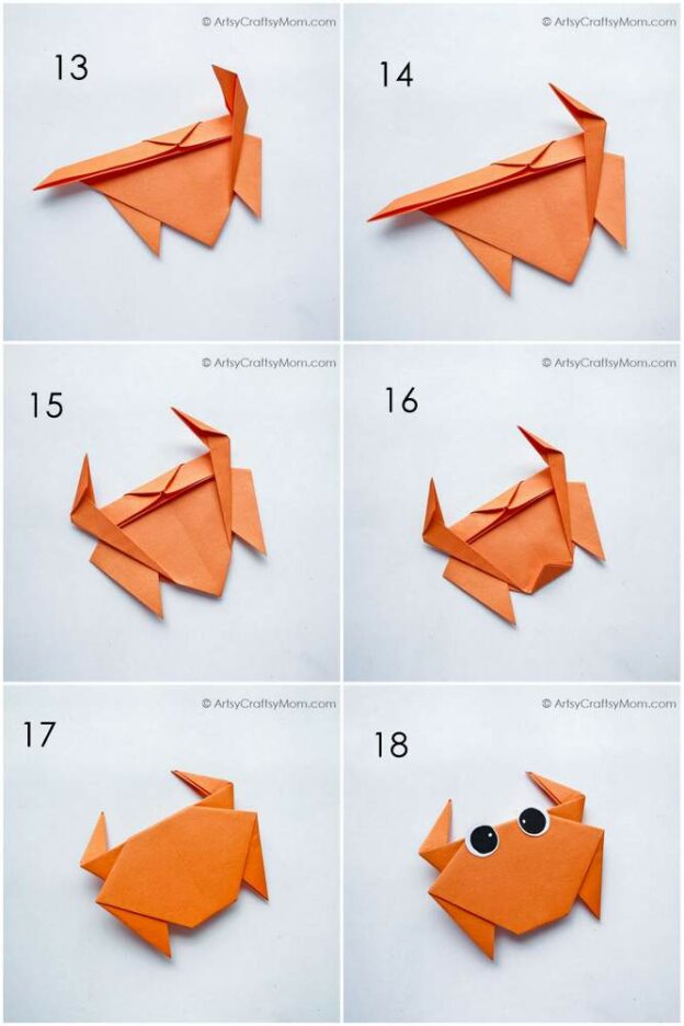 Cute and Easy Origami Crab Craft for Kids