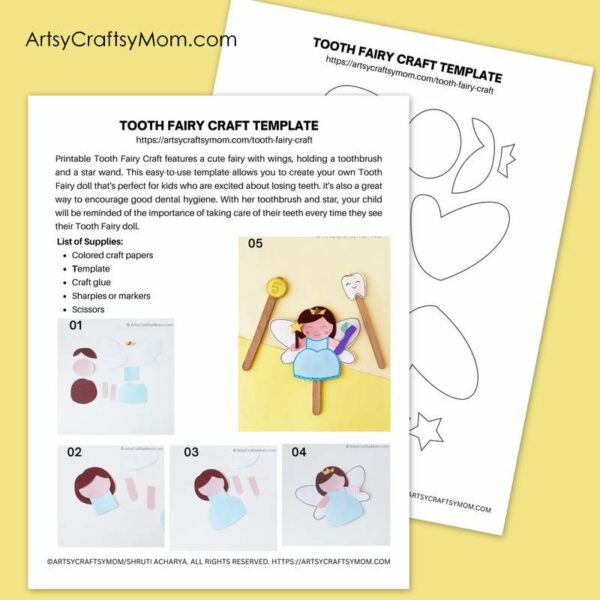 Cute and Easy Tooth Fairy Craft for Kids