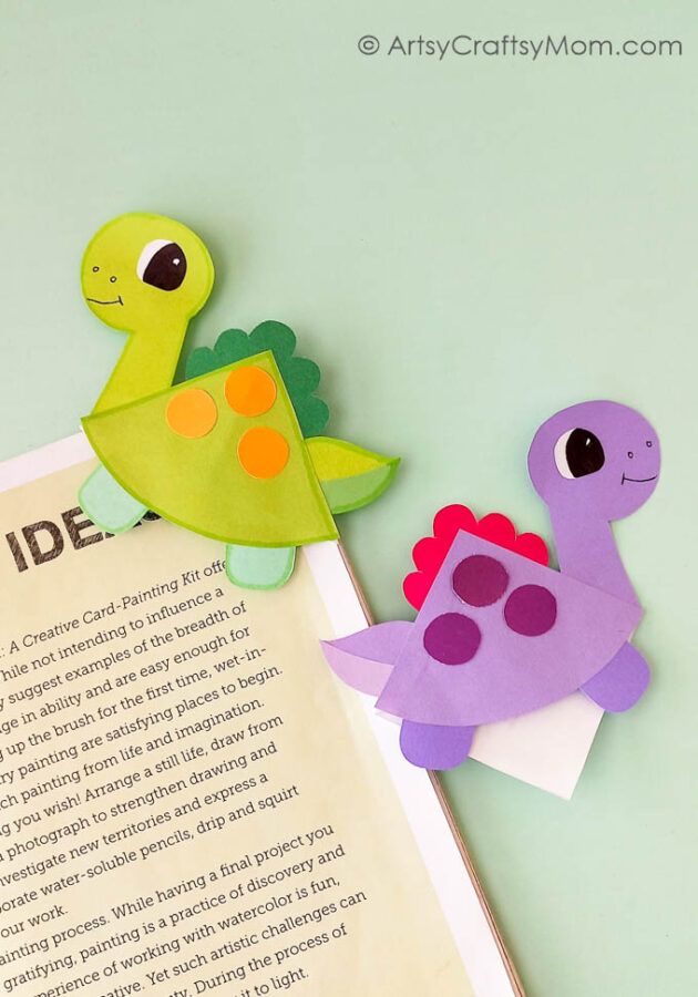 Adorable DIY Dinosaur Corner Bookmark for Kids