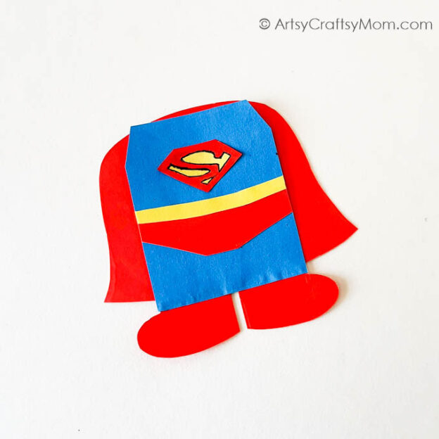 Easy Paper Bag Superman Puppet Craft for Kids