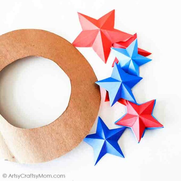 Gorgeous 4th Of July Star Wreath Paper Craft