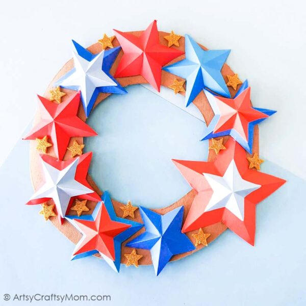 Gorgeous 4th Of July Star Wreath Paper Craft