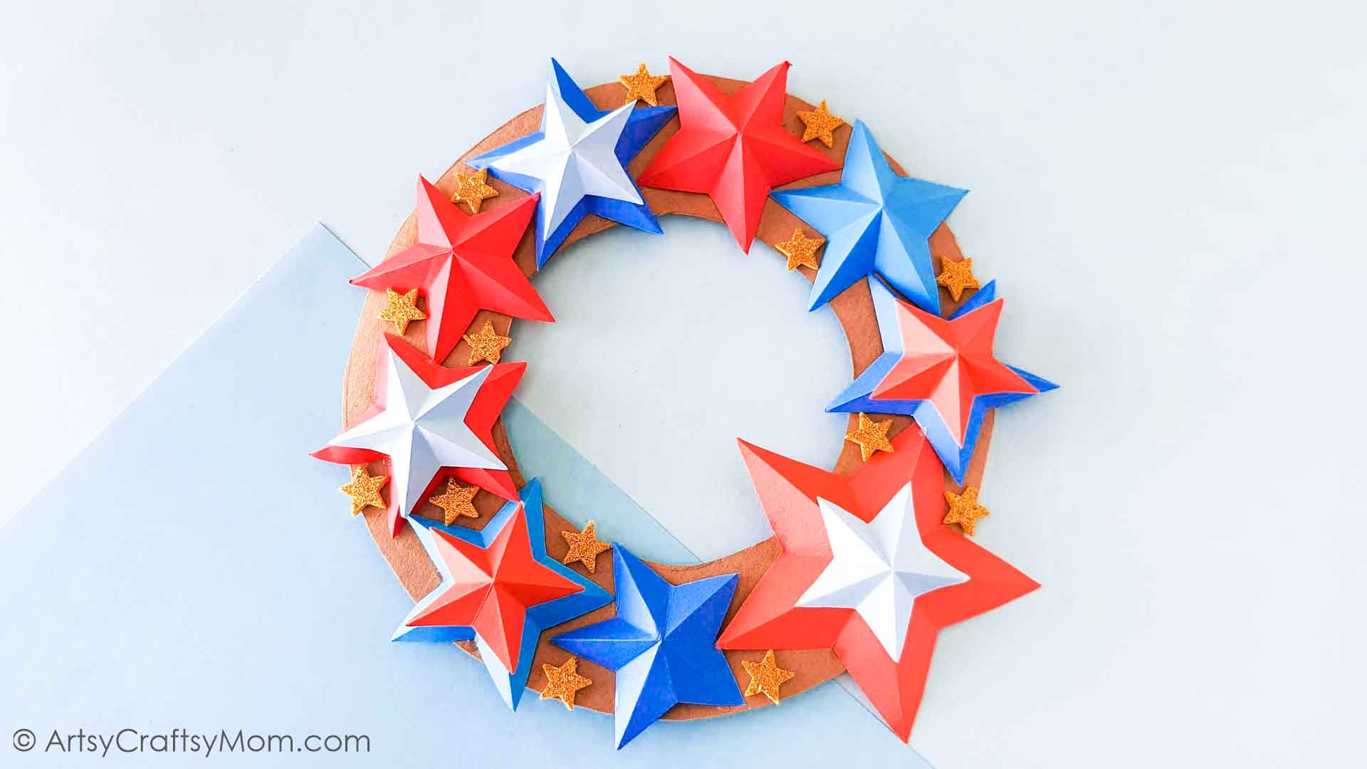 Gorgeous 4th Of July Star Wreath Paper Craft