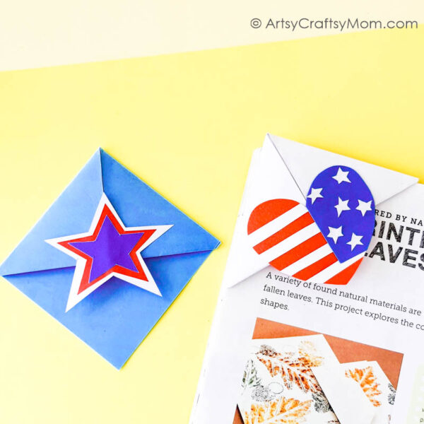 Easy DIY American Flag Day Corner Bookmarks