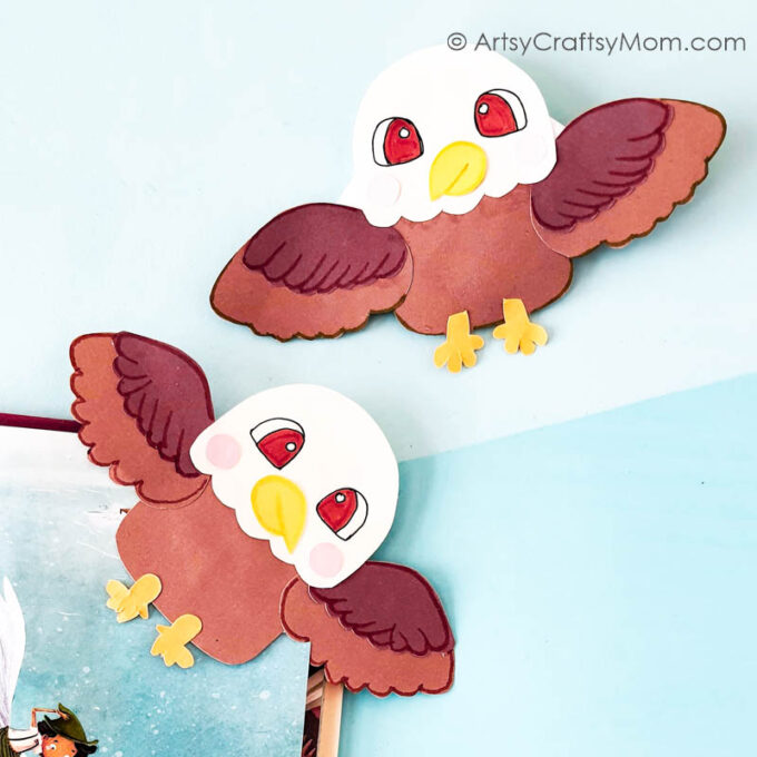 Adorable DIY American Bald Eagle Corner Bookmark