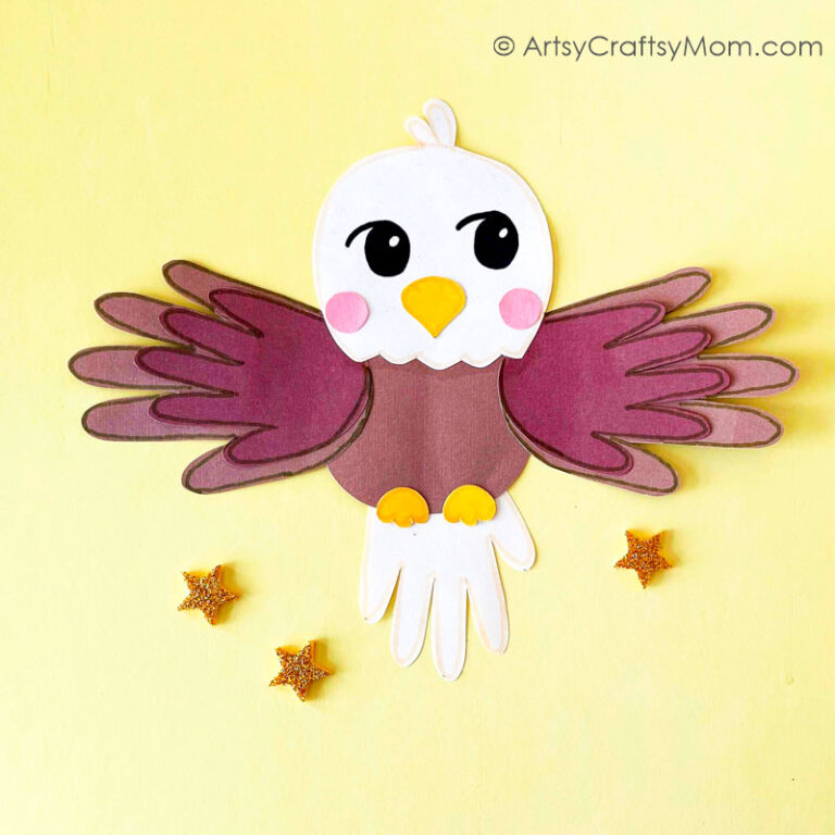 Adorable American Eagle Handprint Craft for Kids