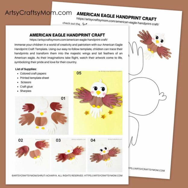 Adorable American Eagle Handprint Craft for Kids