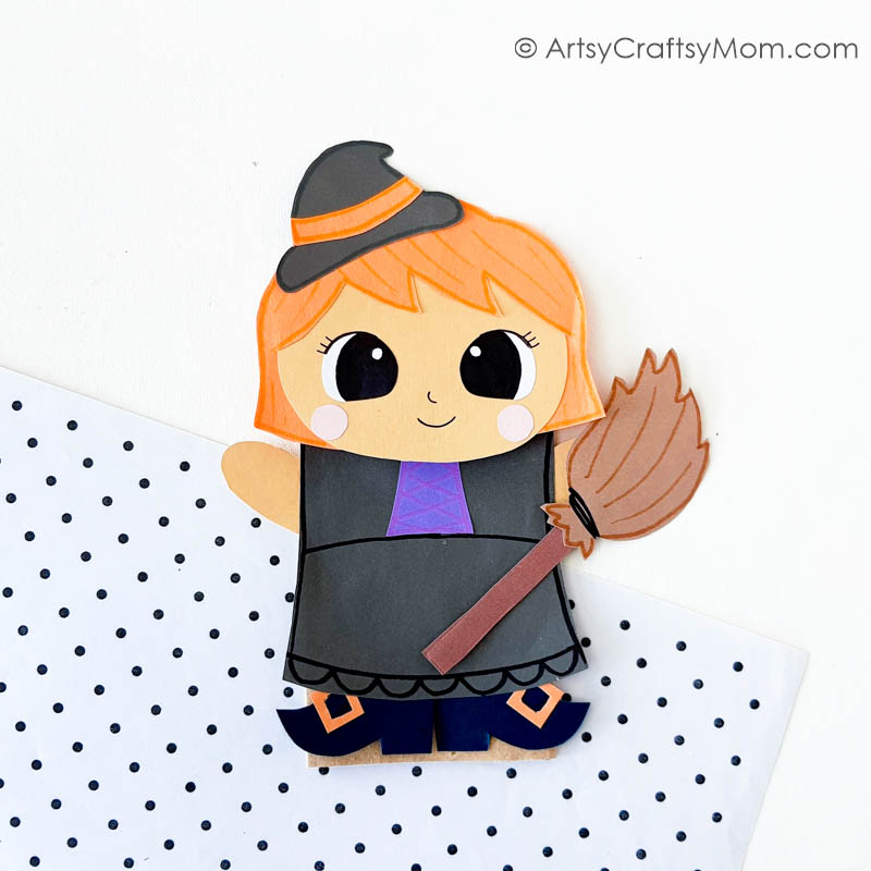 Fun and Easy Paper Bag Witch Puppet Craft
