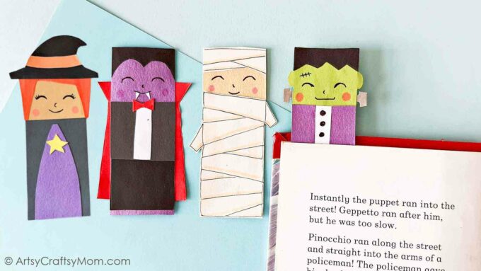 Fun and Easy Halloween Bookmarks Papercraft for Kids