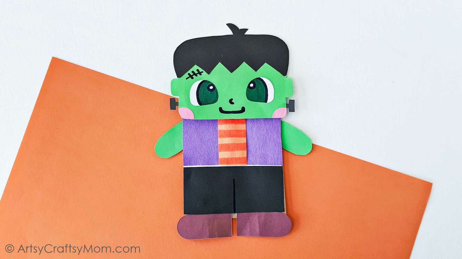 Easy and Fun Paper Bag Frankenstein Puppet