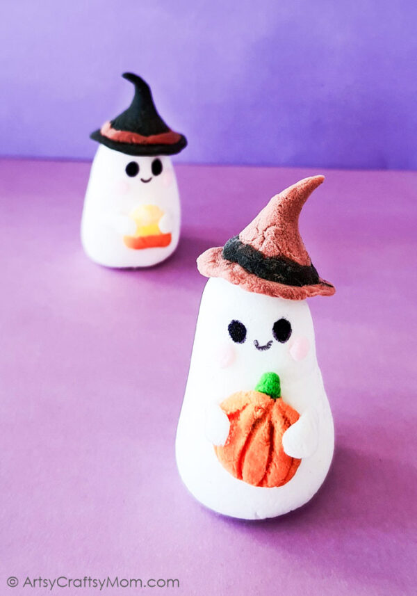 Cute and Easy Clay Ghost Craft for Kids