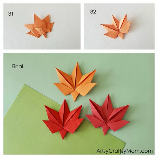 Gorgeous Origami Autumn Maple Leaf Craft for Kids