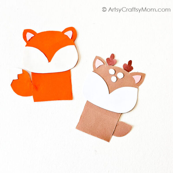 Super Cute Woodland Animals Mini Puppet Craft