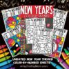 Undated New Year's Printable Color By Number Sheets - Artsy Craftsy Mom