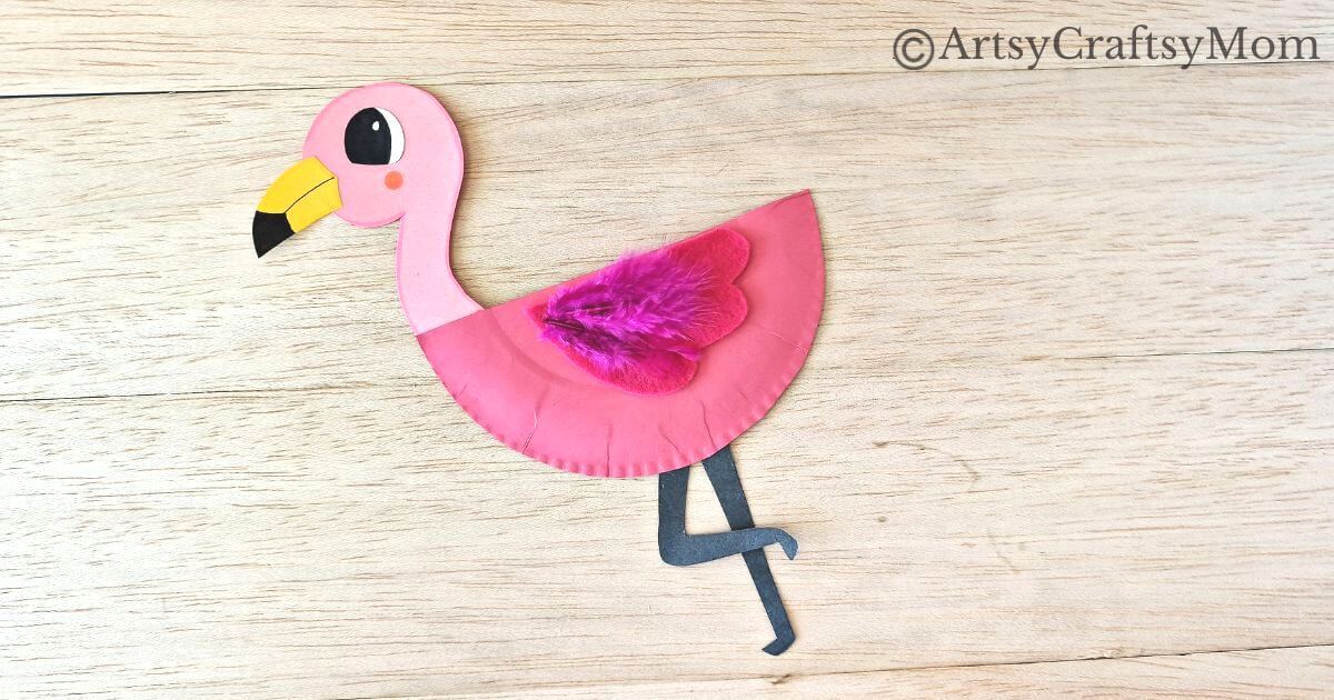 Easy Paper Plate Flamingo Craft for Kids