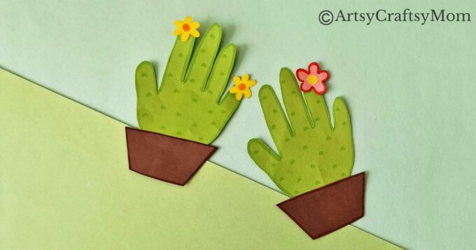Easy Handprint Cactus Papercraft for Kids