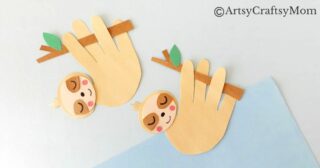 Cute and Easy Handprint Sloth Craft for Kids
