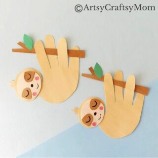 Cute and Easy Handprint Sloth Craft for Kids
