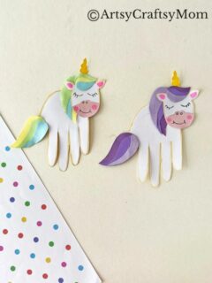 Gorgeous Handprint Unicorn Craft for Kids