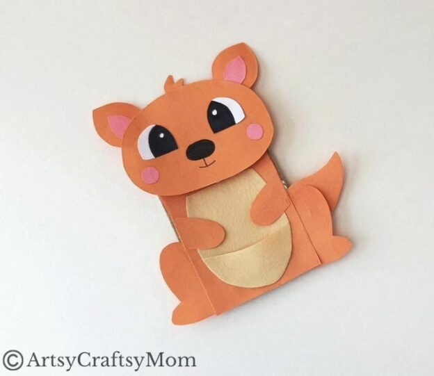 Easy Paper Bag Kangaroo Craft for Kids