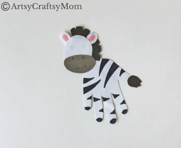 Fun and Simple Handprint Zebra Craft for Kids