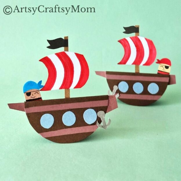 Fun and Easy Rocking Pirate Ship Craft for Kids