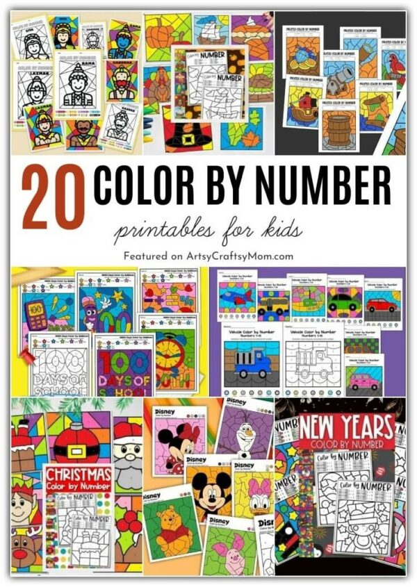 20 Fun Color by Number Printables for Kids