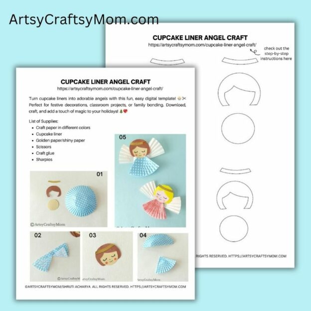 Cute and Creative Cupcake Liner Angel Craft for Kids