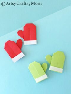Adorable Origami Mittens Craft for Kids