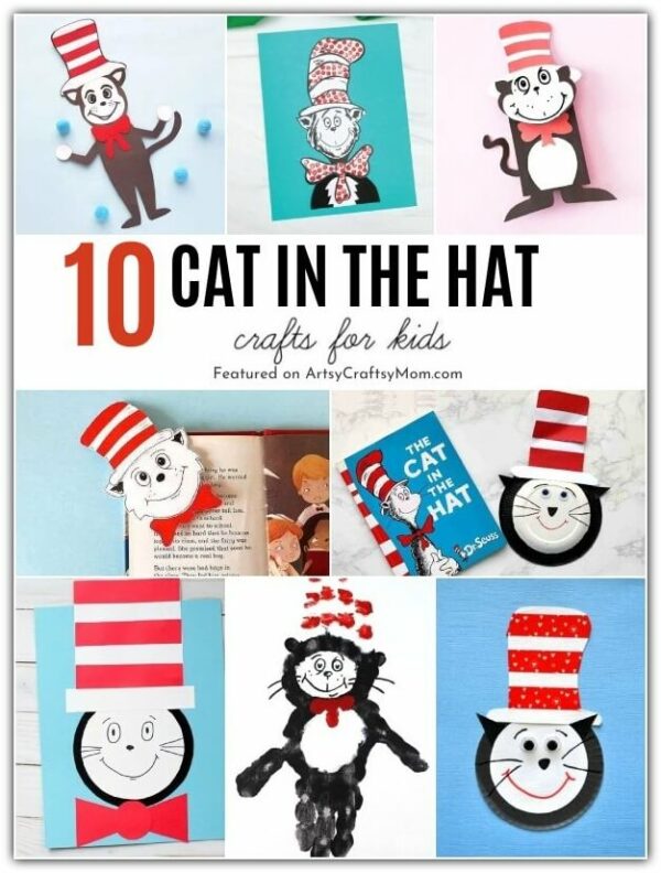 10 Cute and Easy Cat in the Hat Crafts for Kids