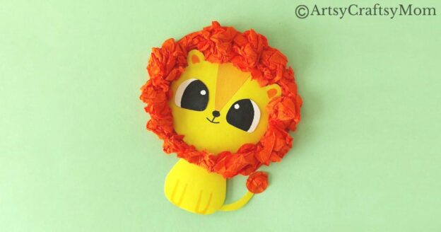 Fun and Easy Crumpled Paper Lion Craft for Kids